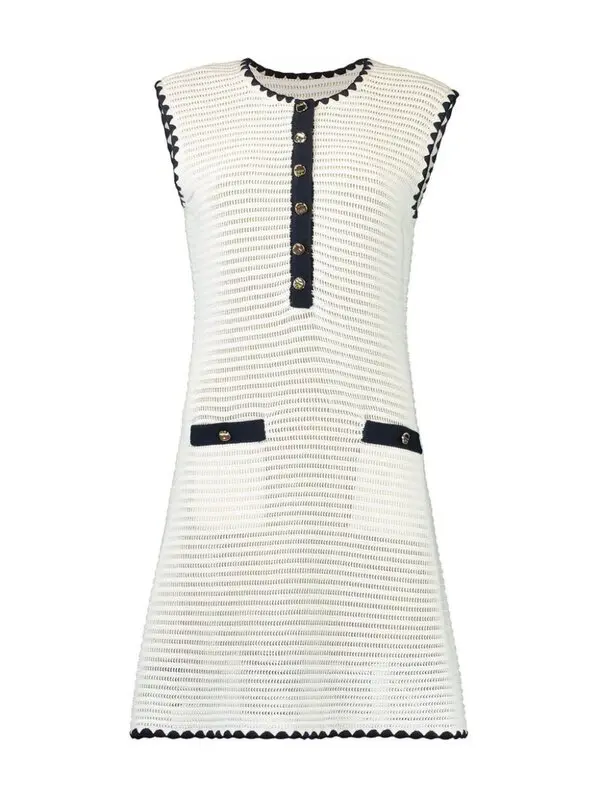 Self-portrait Crochet-knit Mini Dress - White