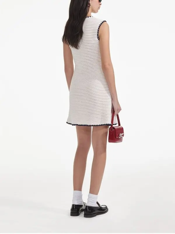 Self-portrait Crochet-knit Mini Dress - White