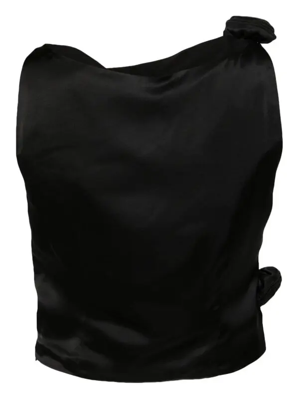 Maje Floral-appliqué Cut-out Tank Top