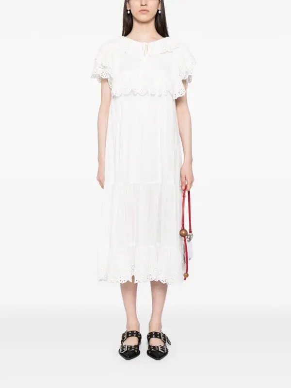 B+AB Broderie-anglaise Cotton Midi Dress