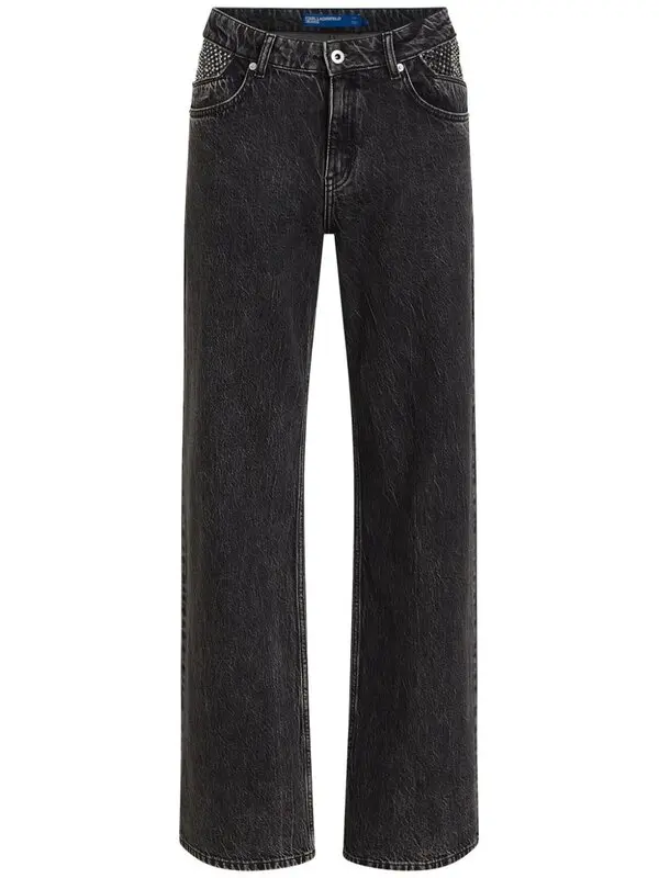 Karl Lagerfeld Chain-panel Straight-leg Jeans
