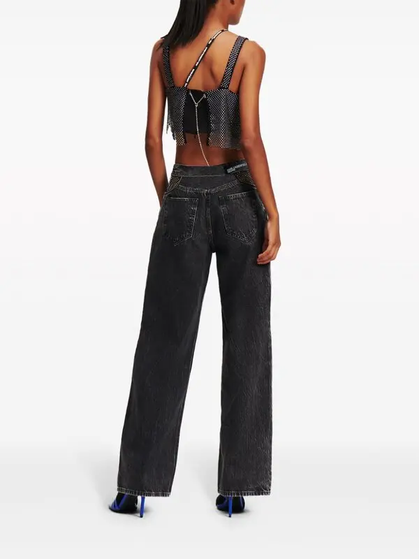 Karl Lagerfeld Chain-panel Straight-leg Jeans
