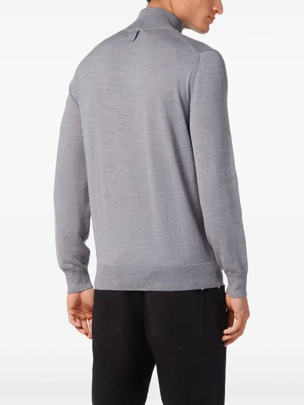 BILLIONAIRE Monogram-embroidered Turtleneck - Grey