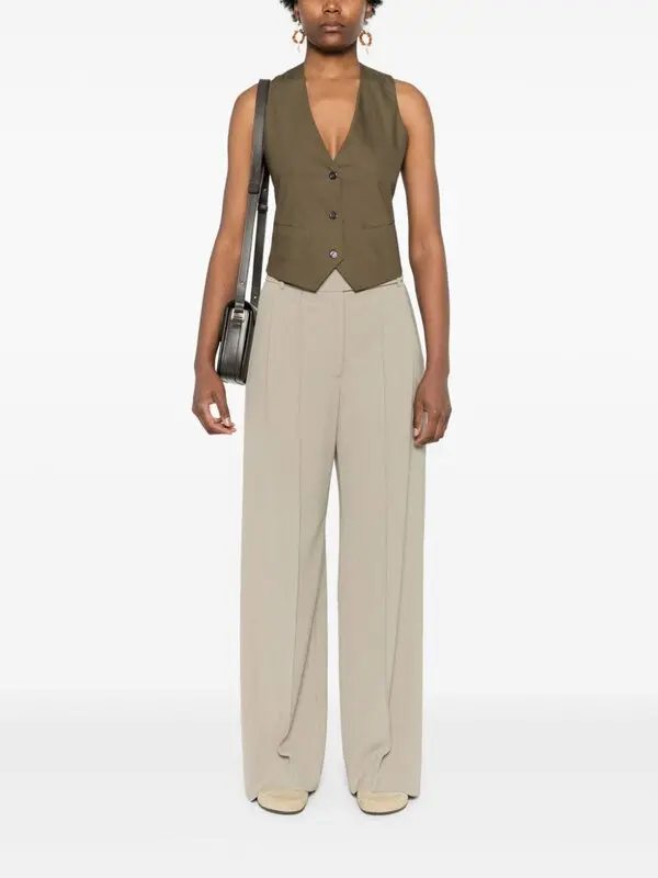 MODES V-neck Cotton Waistcoat - Green