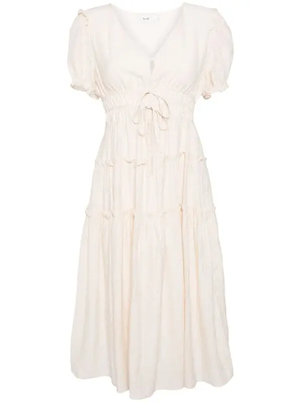 B+AB Pleated Tiered Midi Dress