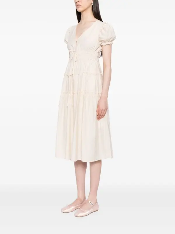 B+AB Pleated Tiered Midi Dress