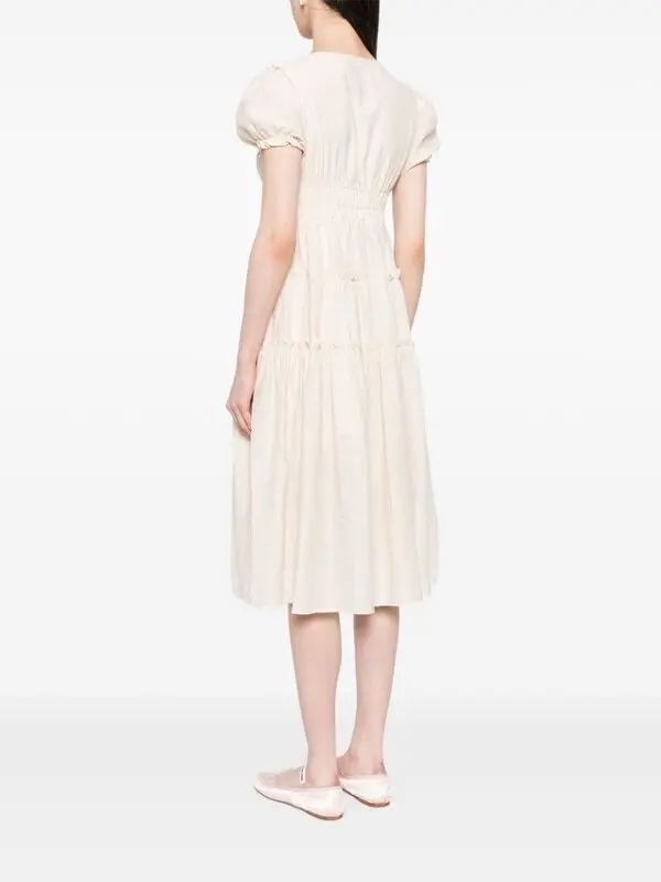 B+AB Pleated Tiered Midi Dress
