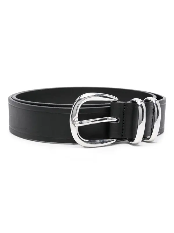SUNFLOWER Tip End Leather Belt - Black