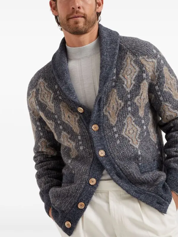 Brunello Cucinelli Intarsia Knit Cardigan