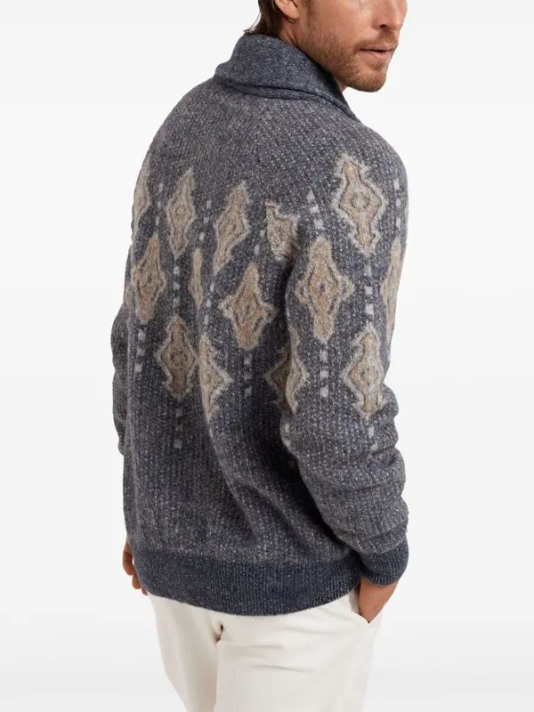 Brunello Cucinelli Intarsia Knit Cardigan