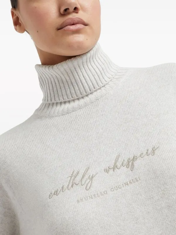 Brunello Cucinelli Embroidered Roll-neck Jumper