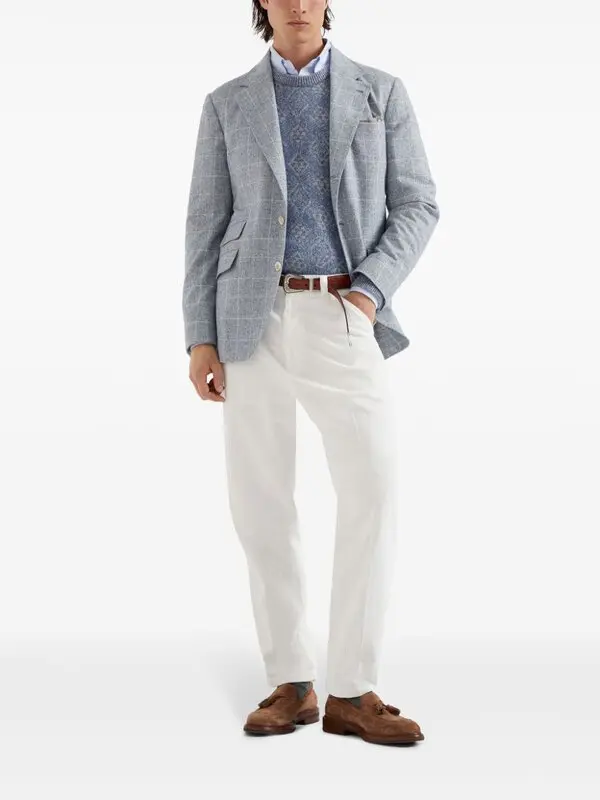 Brunello Cucinelli Single-breasted Checked Blazer