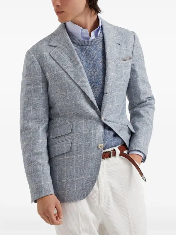 Brunello Cucinelli Single-breasted Checked Blazer