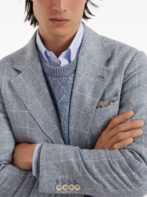 Brunello Cucinelli Single-breasted Checked Blazer