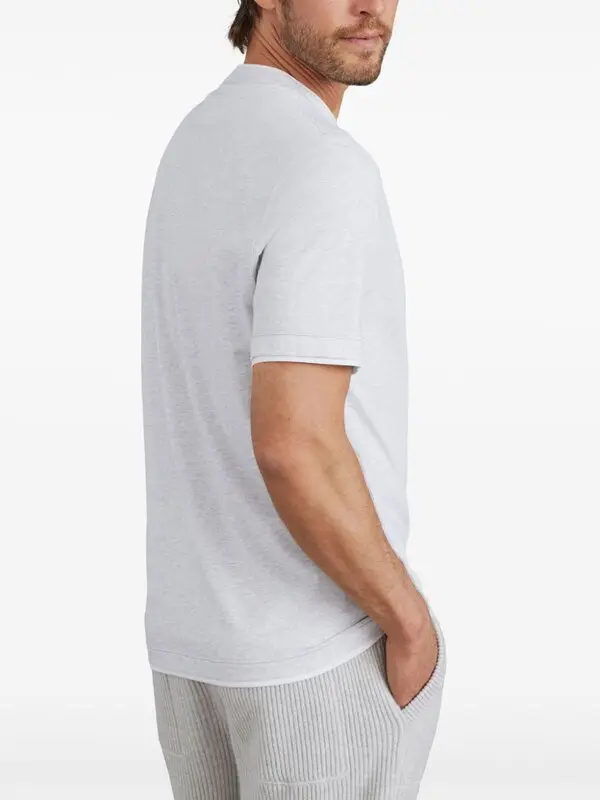 Brunello Cucinelli Logo-embroidered Crew-neck T-shirt - White