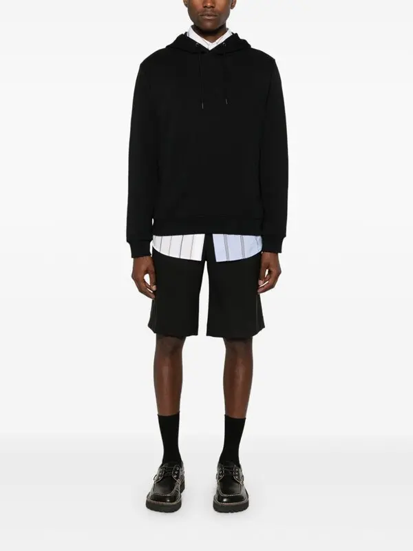 A.p.c. Logo Embroidered Cotton Hoodie - Black