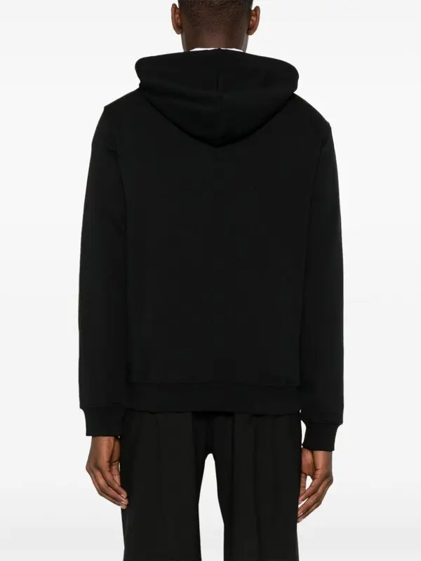 A.p.c. Logo Embroidered Cotton Hoodie - Black