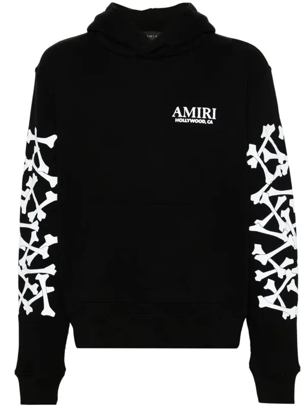 Amiri Bones Stacked Lyocell Hoodie - Black
