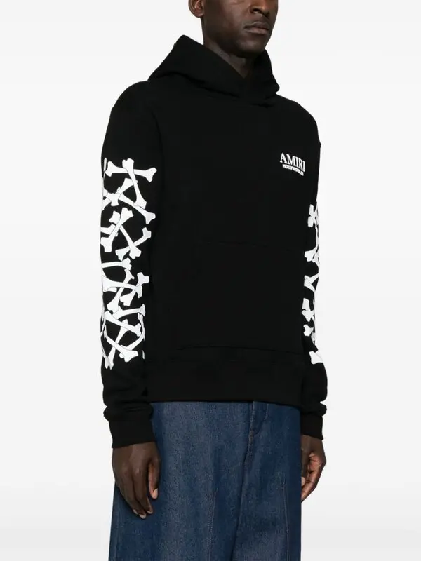 Amiri Bones Stacked Lyocell Hoodie - Black