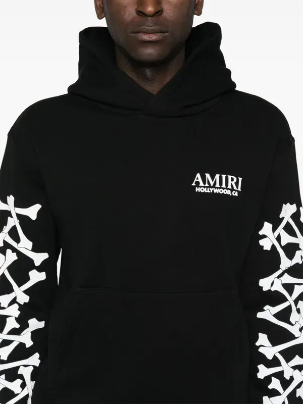 Amiri Bones Stacked Lyocell Hoodie - Black