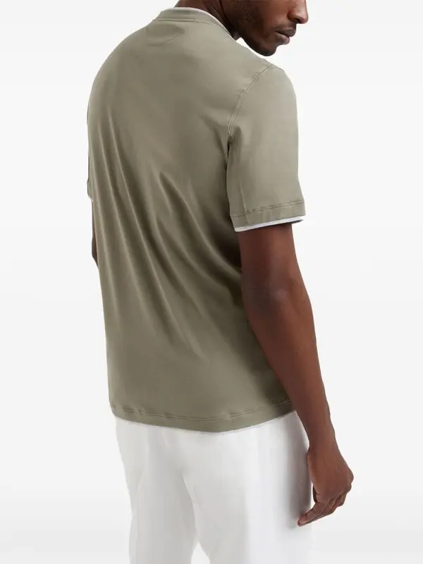 Brunello Cucinelli Contrast-trim Crew-neck T-shirt
