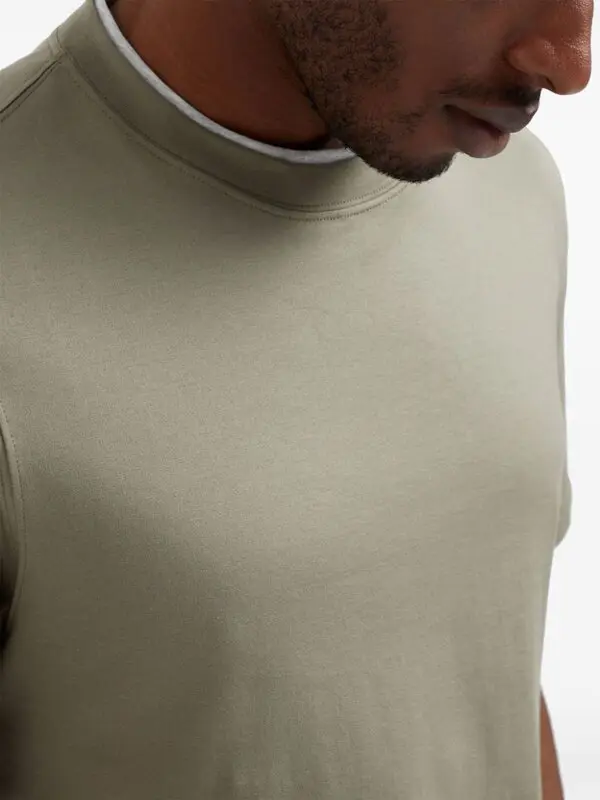 Brunello Cucinelli Contrast-trim Crew-neck T-shirt