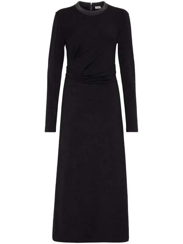Brunello Cucinelli Monili-trim Gathered Dress