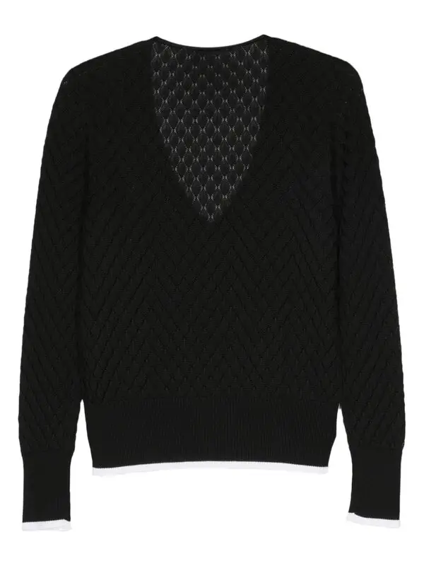 SAPIO V-neck Open Knit Jumper
