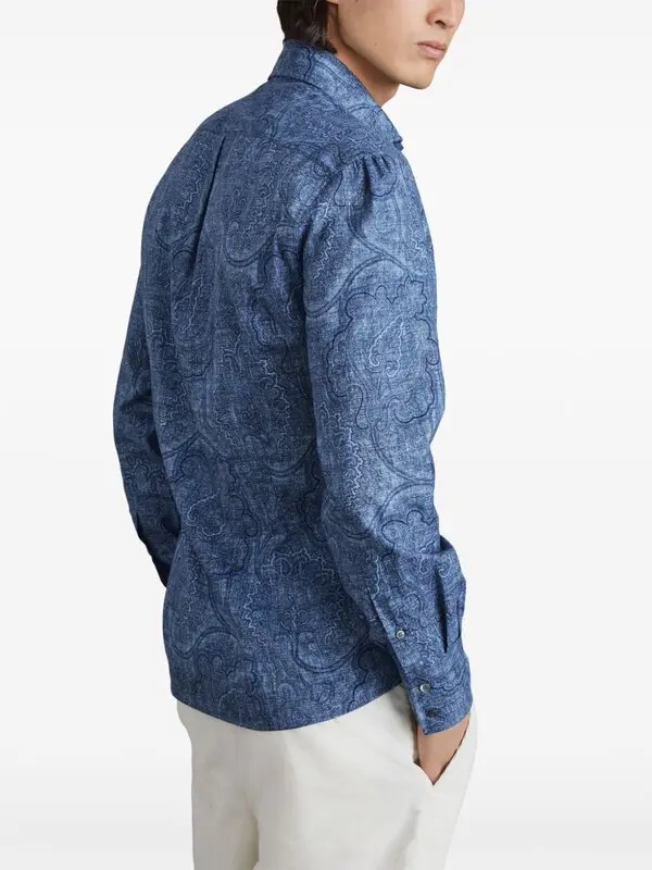 Brunello Cucinelli Patterned Jacquard Cotton Shirt