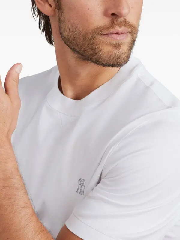 Brunello Cucinelli Logo-embroidered Crew-neck T-shirt