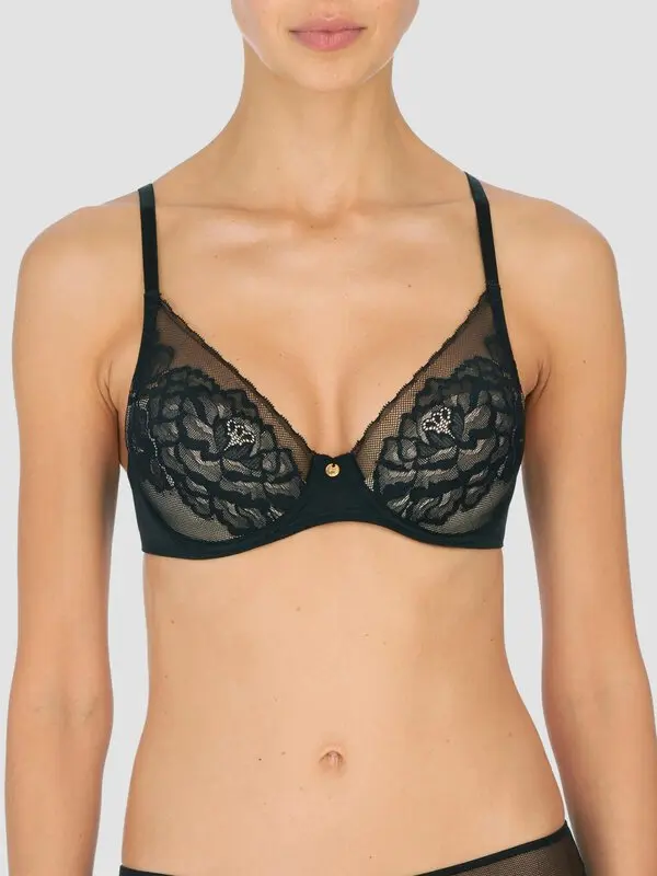 Natori Flora Lace Plunge Bra - Black