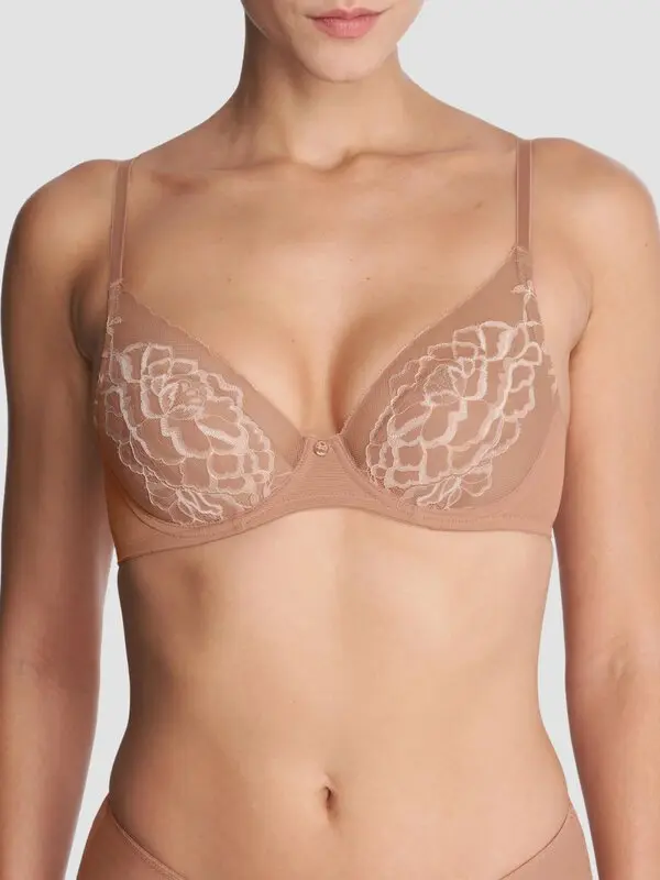 Natori Flora Lace Plunge Bra - Glaze
