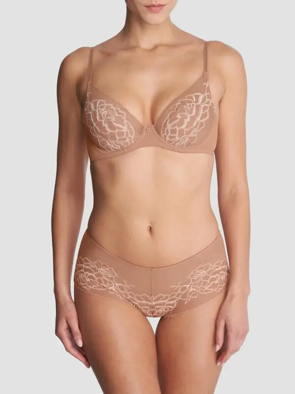 Natori Flora Lace Plunge Bra - Glaze