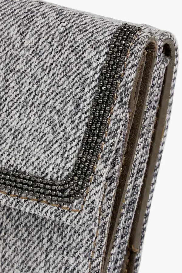 Brunello Cucinelli Beadembellished Tweed Wallet