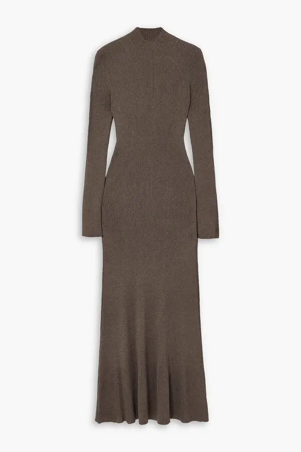 PETER DO Ribbed Silk-blend Maxi Dress With Open Back