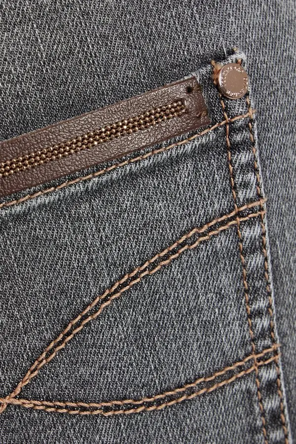 Brunello Cucinelli Bead-embellished Skinny Jeans