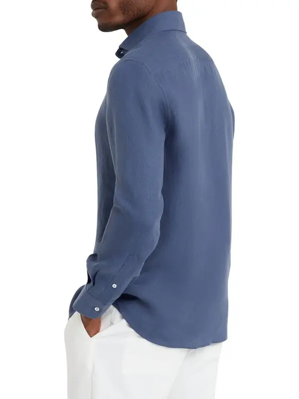 Brunello Cucinelli Hemp Easy Fit Shirt With Spread Collar