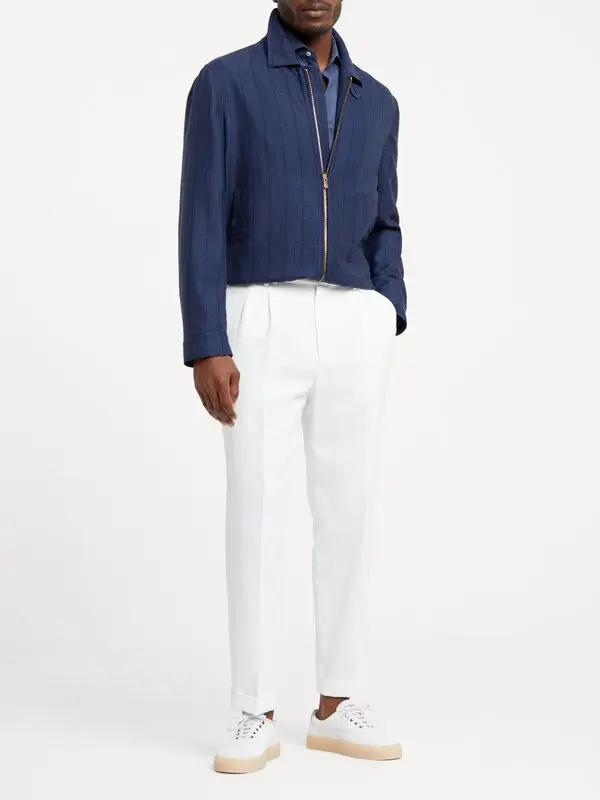 Brunello Cucinelli Hemp Easy Fit Shirt With Spread Collar