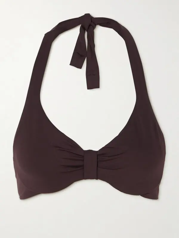 Max Mara Beachwear Adele Gathered Halterneck Bikini Top