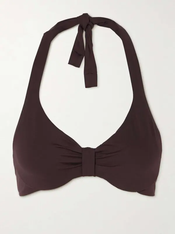 Max Mara Beachwear Adele Gathered Halterneck Bikini Top
