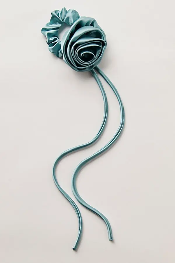 Free People Regal Beauty Flower Scrunchie - Light Blue Hue  display picture 2