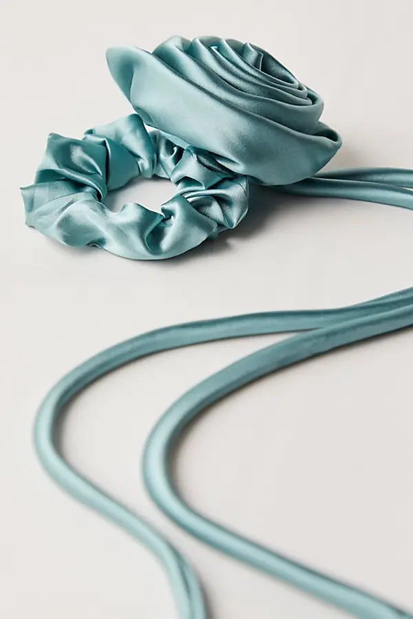 Free People Regal Beauty Flower Scrunchie - Light Blue Hue  display picture 1