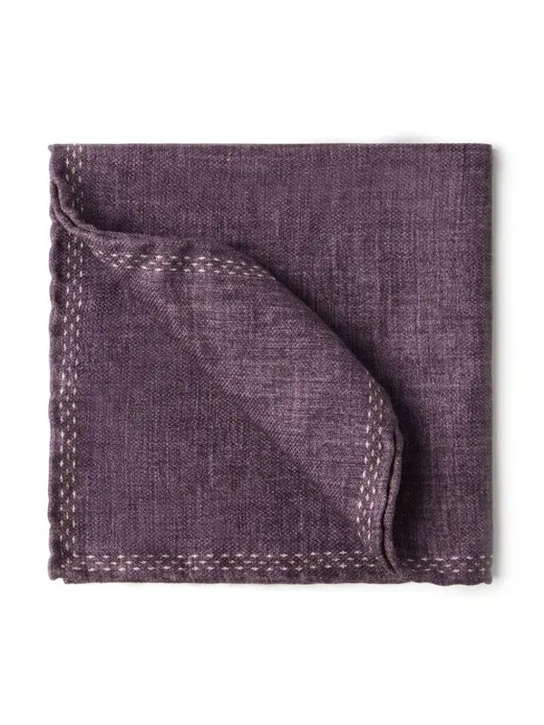 Brunello Cucinelli Silk Pocket Square - Purple