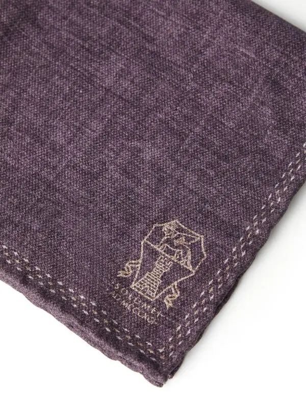 Brunello Cucinelli Silk Pocket Square - Purple