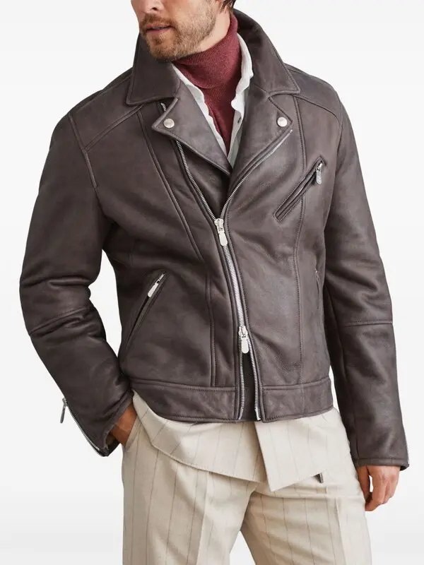 Brunello Cucinelli Shearling-lined Leather Jacket