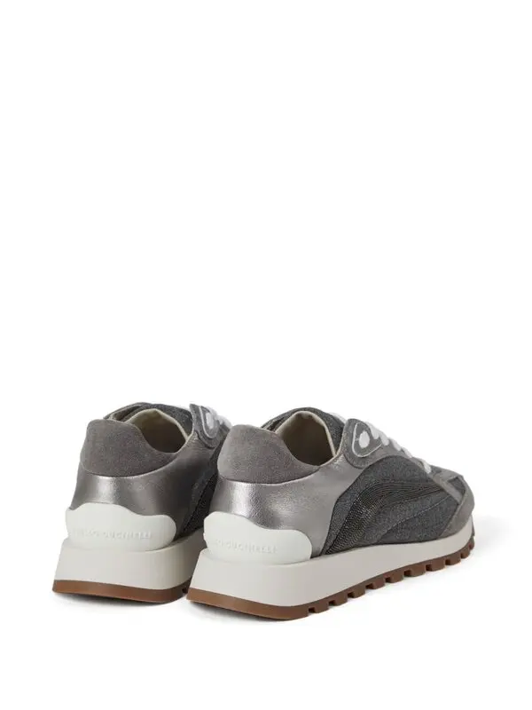 Brunello Cucinelli Monili-embellished Sneakers - Grey