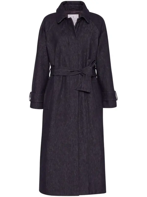 Brunello Cucinelli Denim Belted Trench Coat