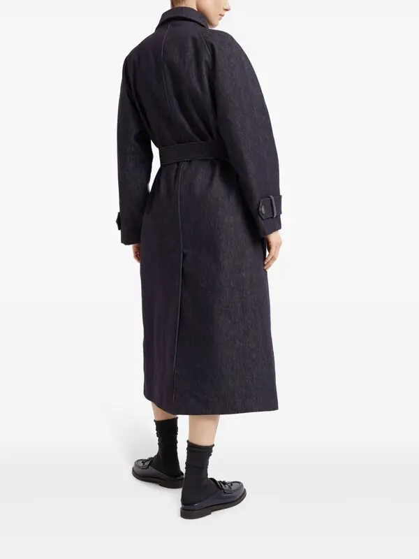 Brunello Cucinelli Denim Belted Trench Coat