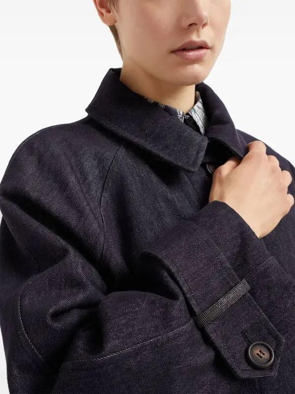 Brunello Cucinelli Denim Belted Trench Coat