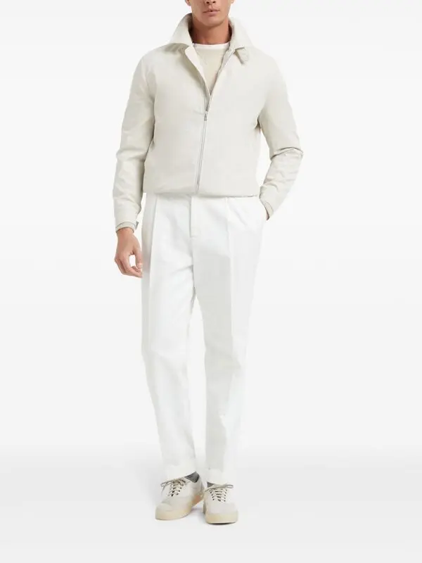 Brunello Cucinelli Zipped Jacket - White